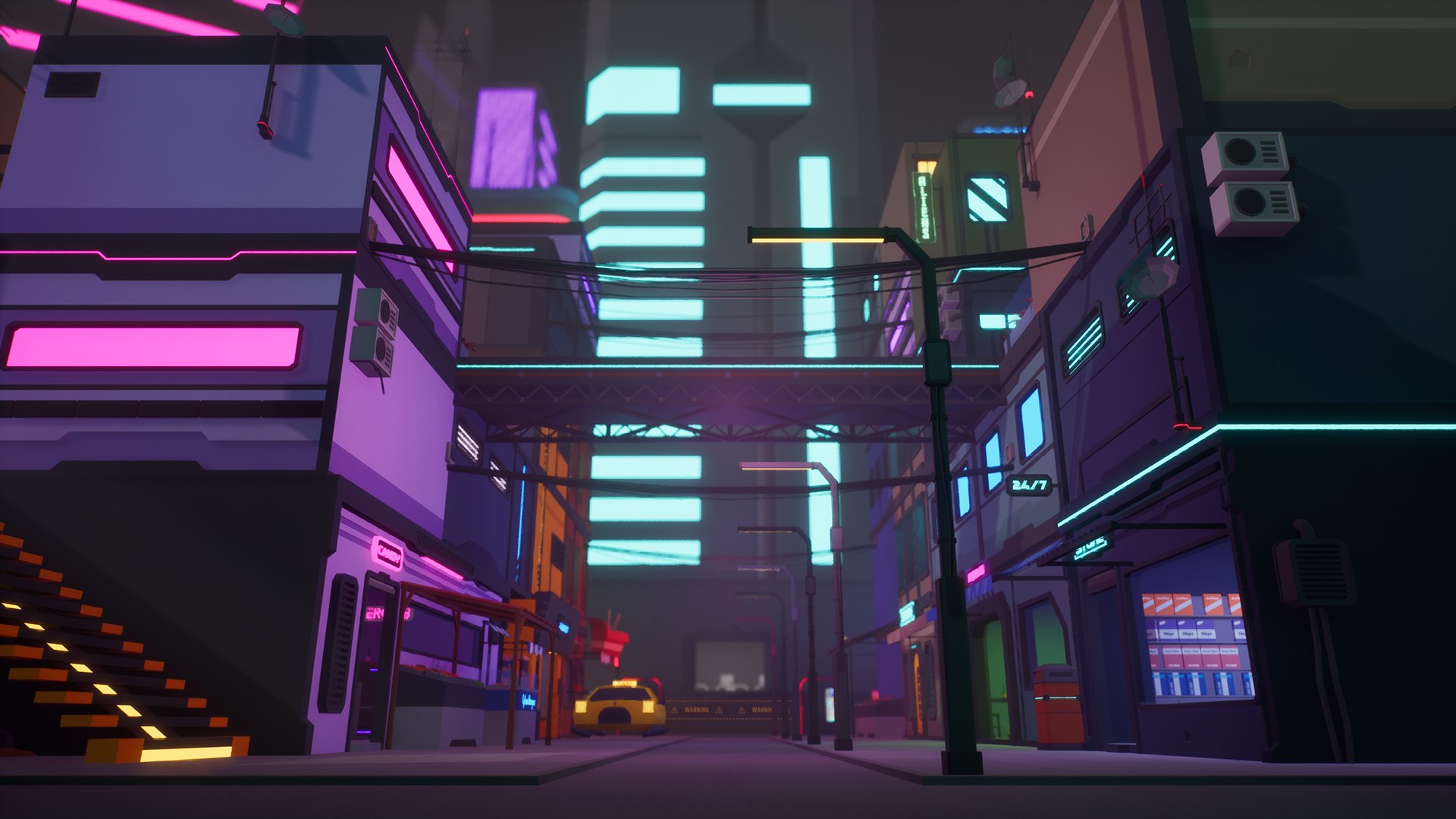 Low Poly Sci-Fi Cyberpunk City 3D Model - TurboSquid 2238436
