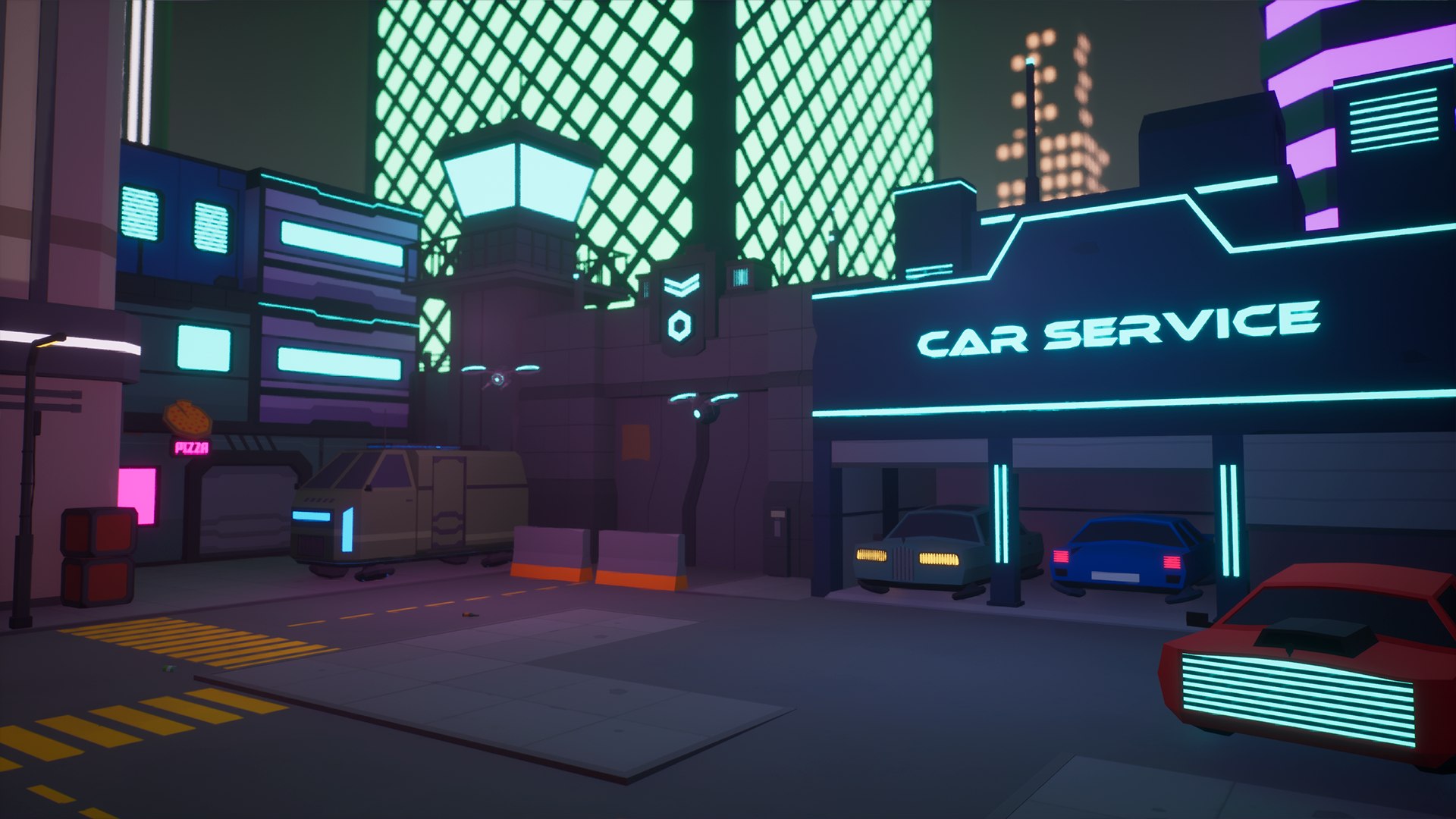 Low Poly Sci-Fi Cyberpunk City 3D Model - TurboSquid 2238436