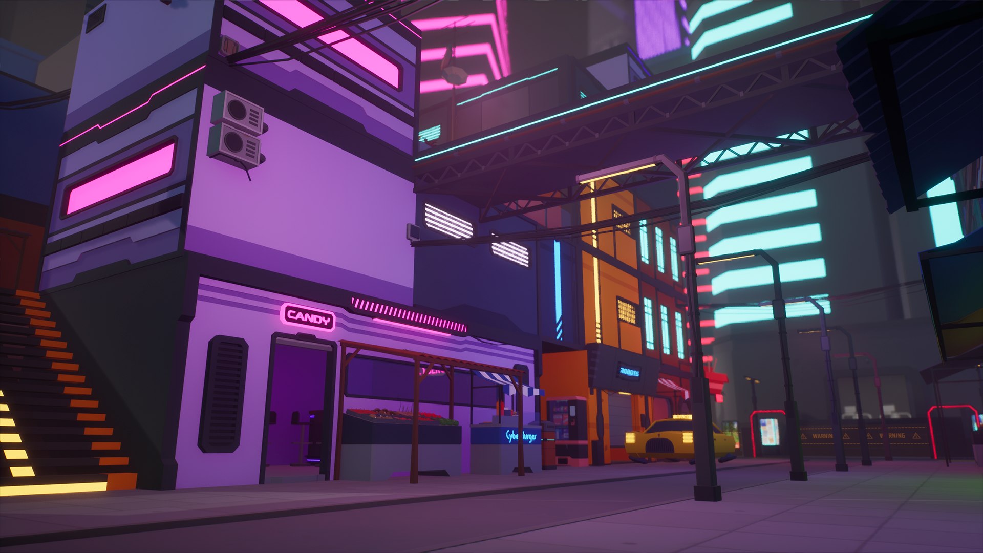 Low Poly Sci-Fi Cyberpunk City 3D Model - TurboSquid 2238436