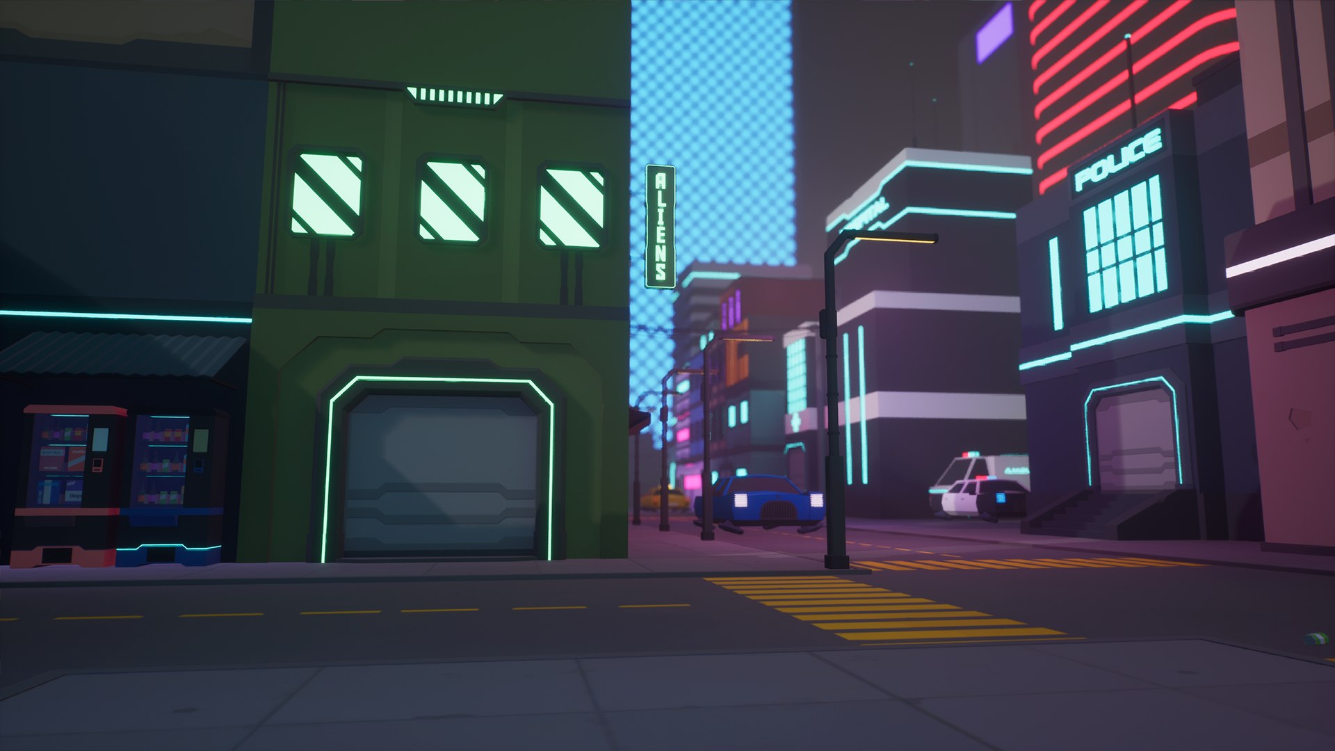 Low Poly Sci-Fi Cyberpunk City 3D Model - TurboSquid 2238436