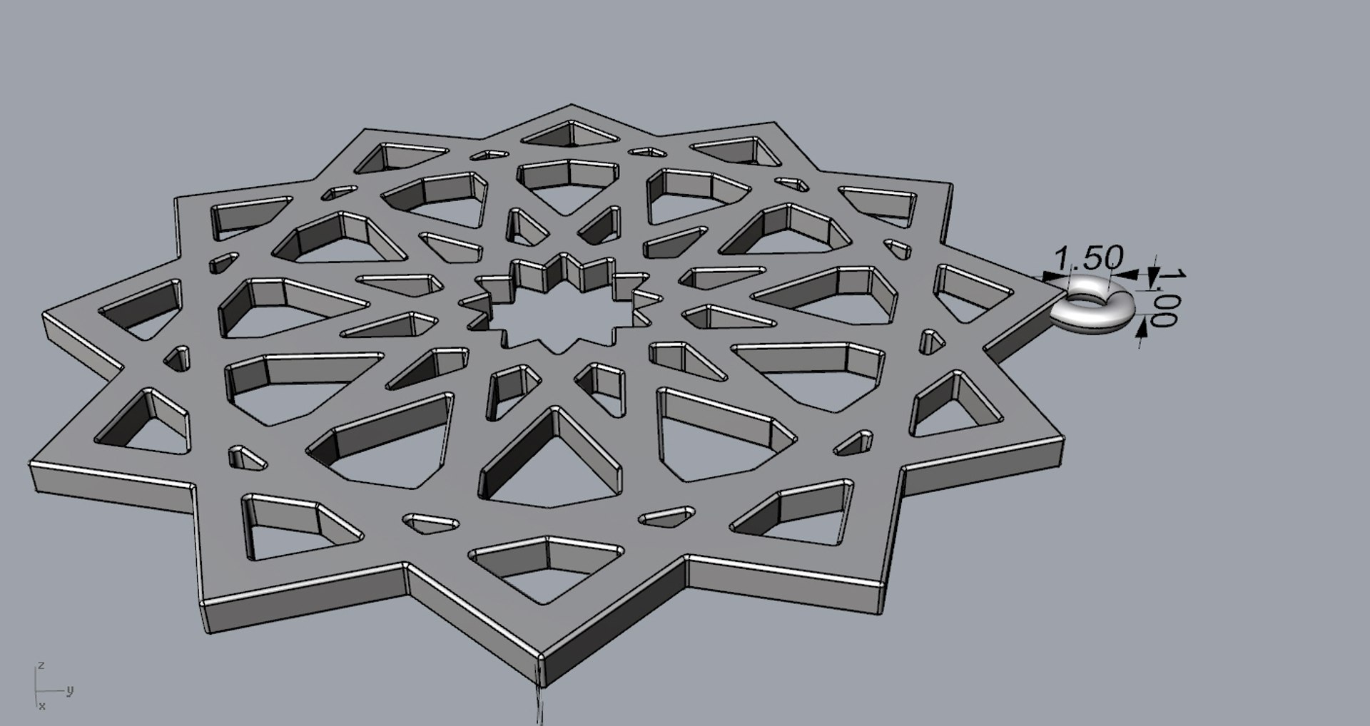 islamic ornament pendant 3dm