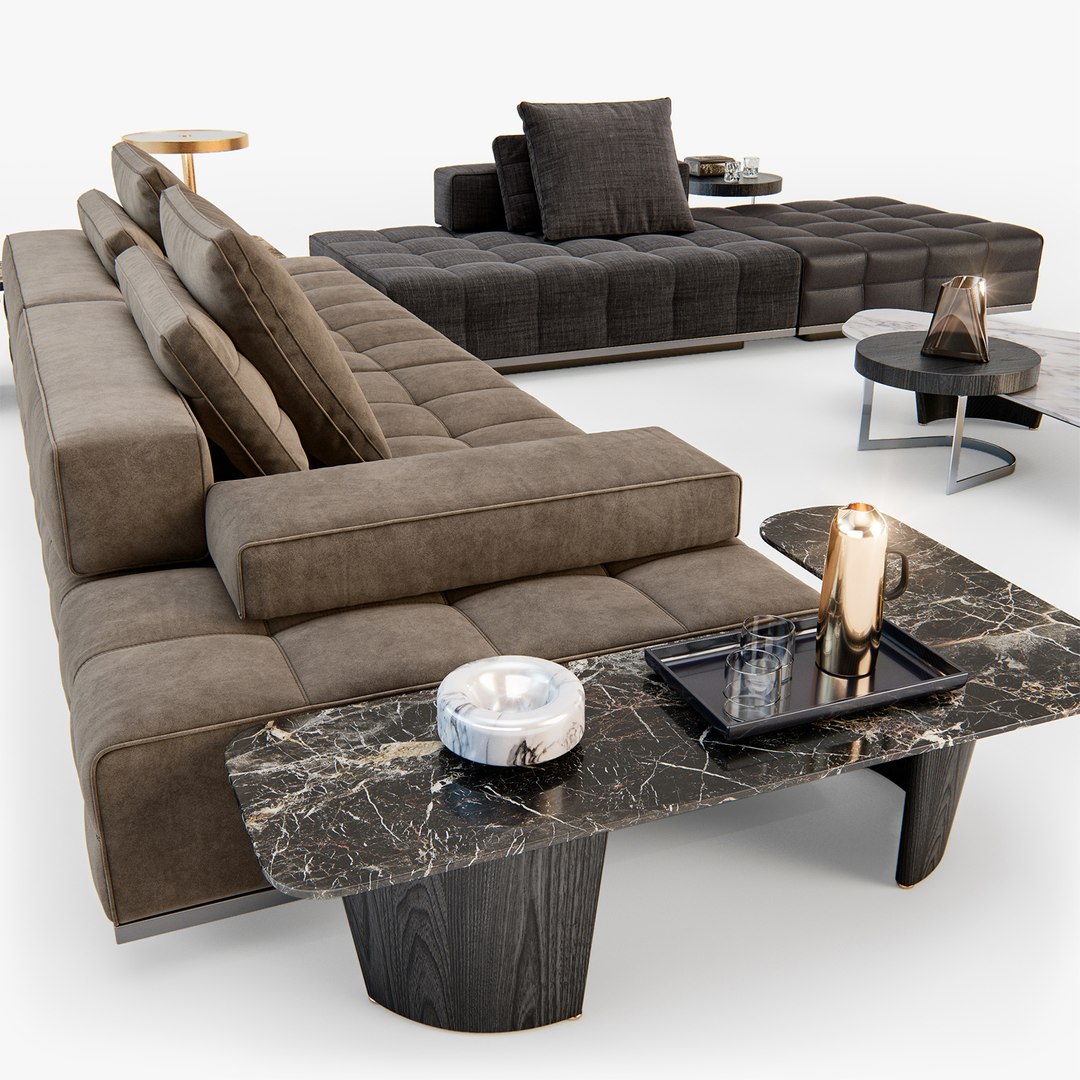 3D Minotti Lawrence Clan Seating - TurboSquid 1153662