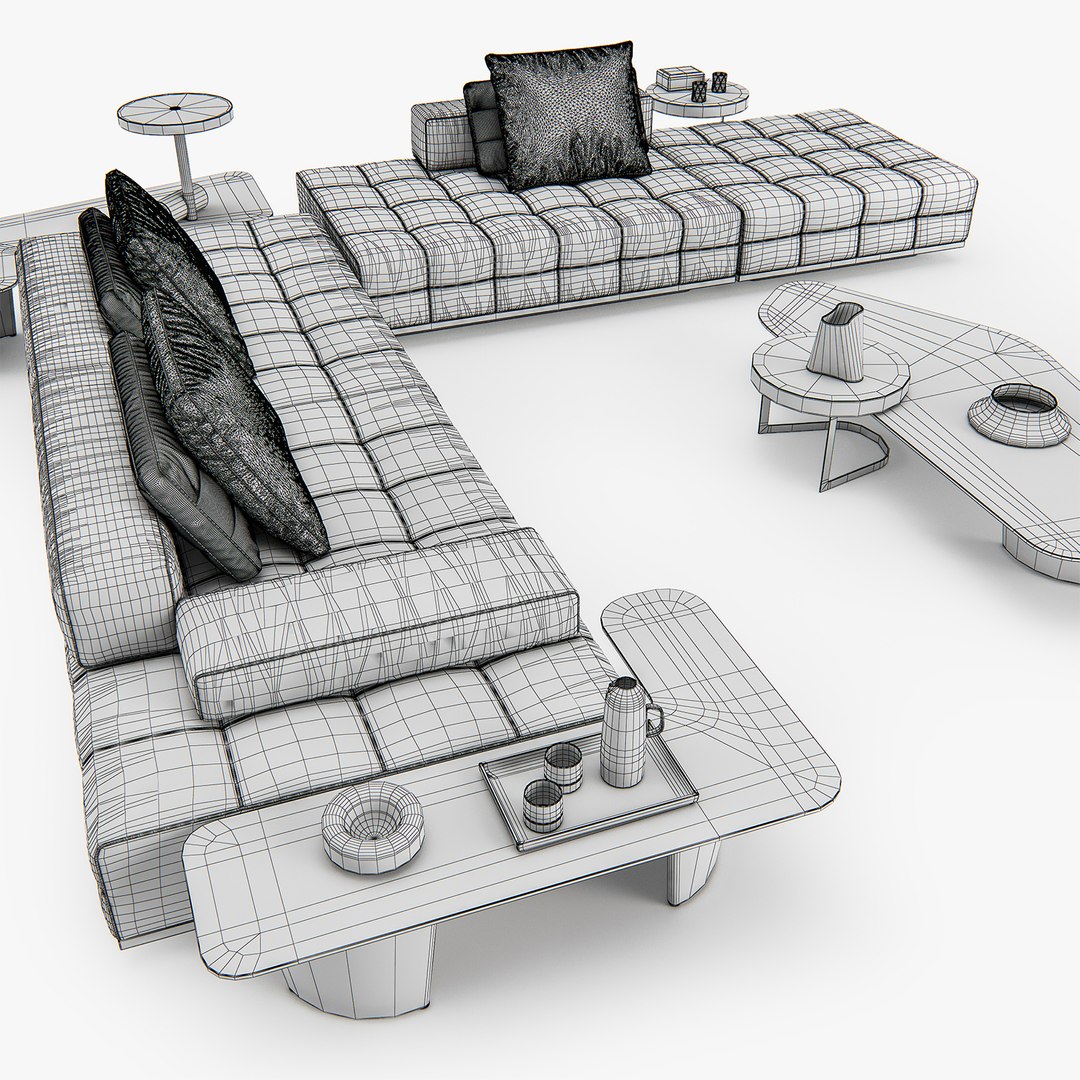 3D Minotti Lawrence Clan Seating - TurboSquid 1153662