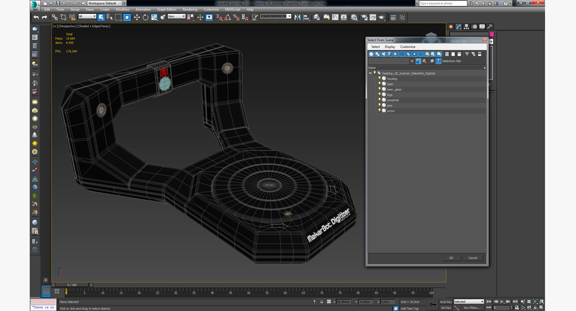 3D Desktop Scanner Makerbot Digitizer Model - TurboSquid 1168675