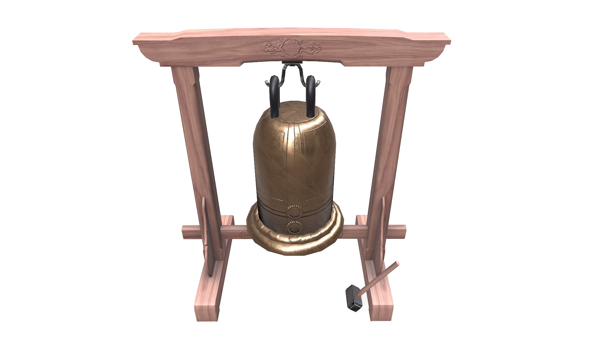Temple Bell Low-poly PBR 3D - TurboSquid 2036944