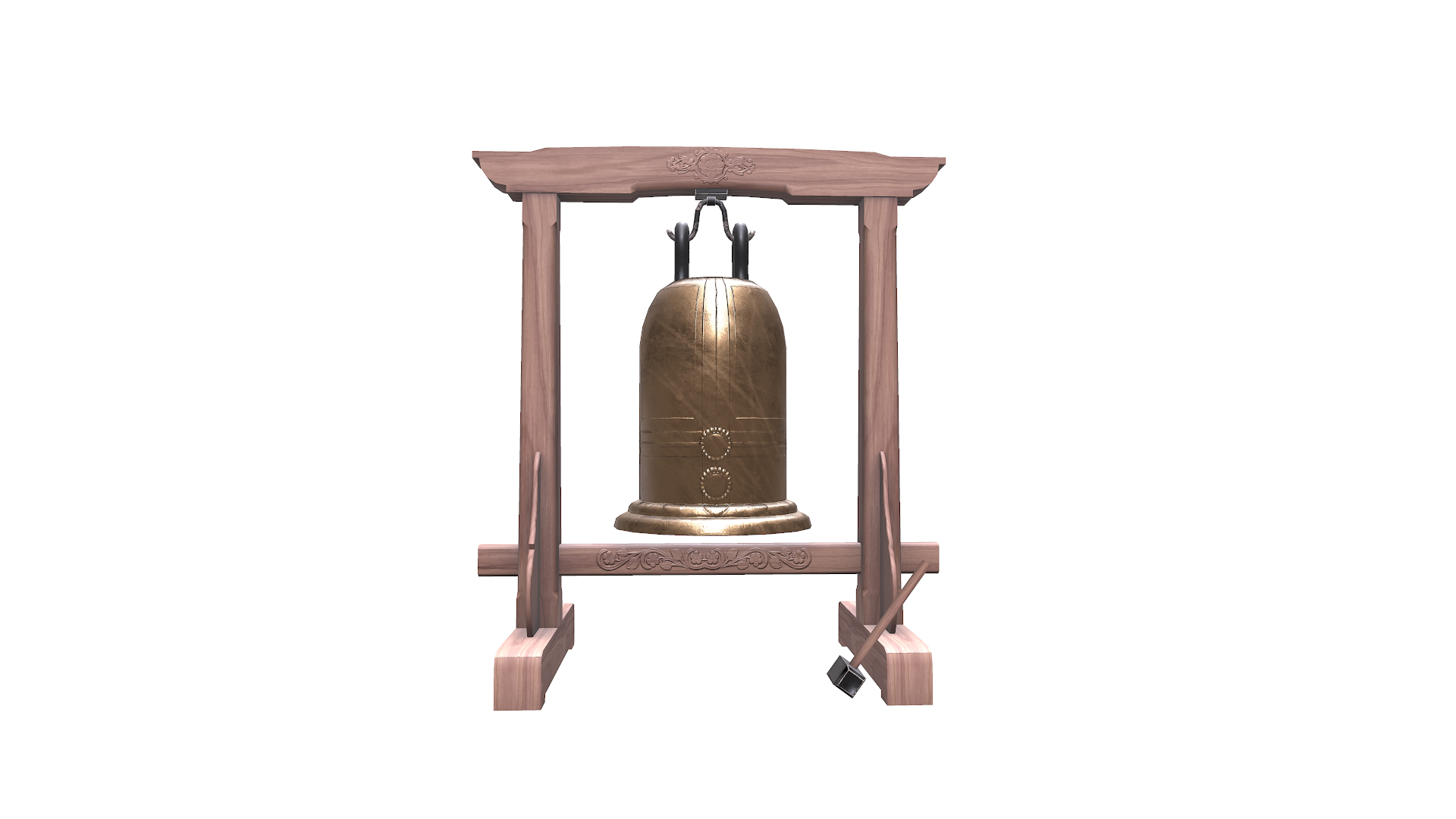 Temple Bell Low-poly PBR 3D - TurboSquid 2036944