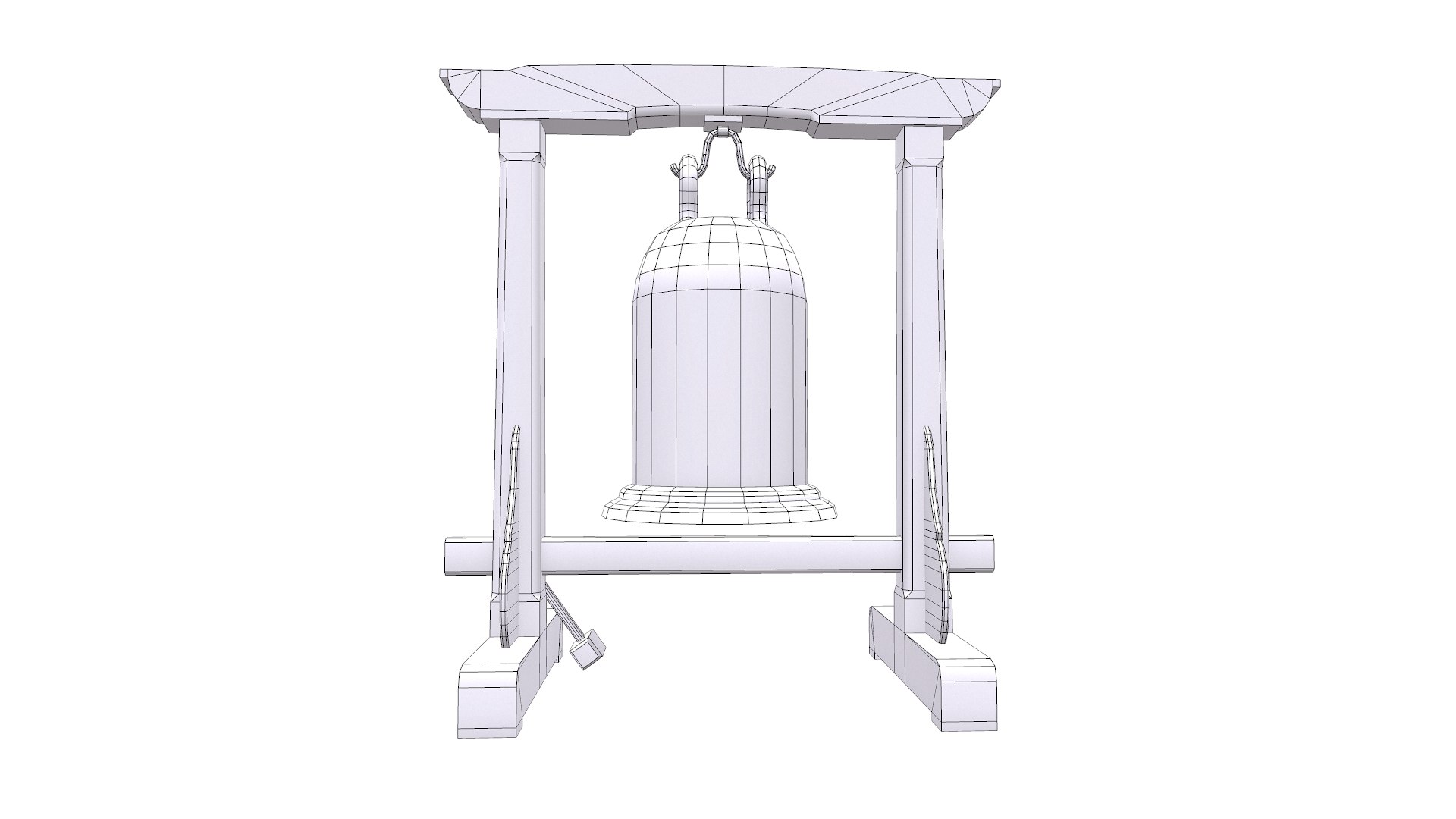 Temple Bell Low-poly PBR 3D - TurboSquid 2036944