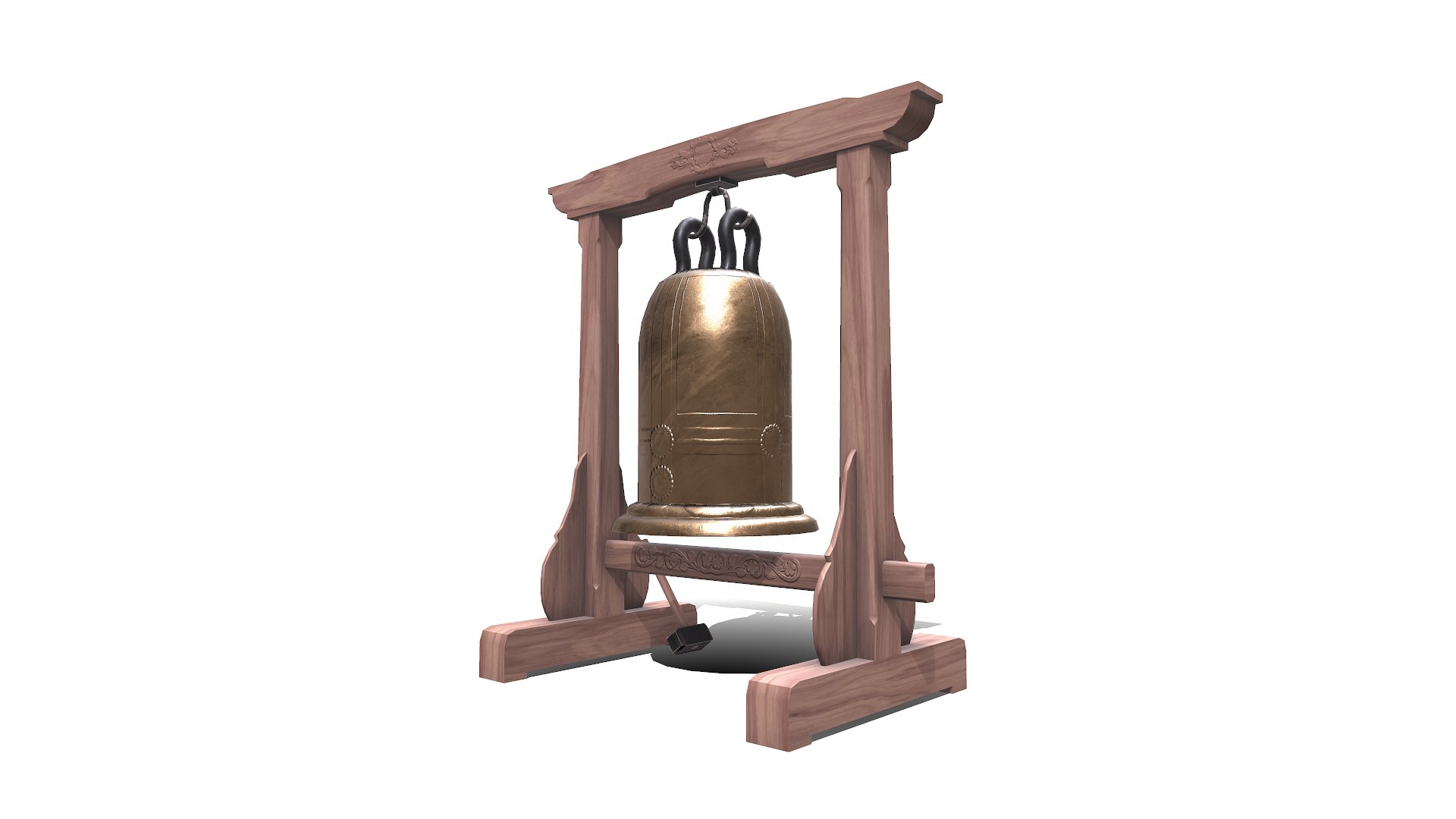 Temple Bell Low-poly PBR 3D - TurboSquid 2036944