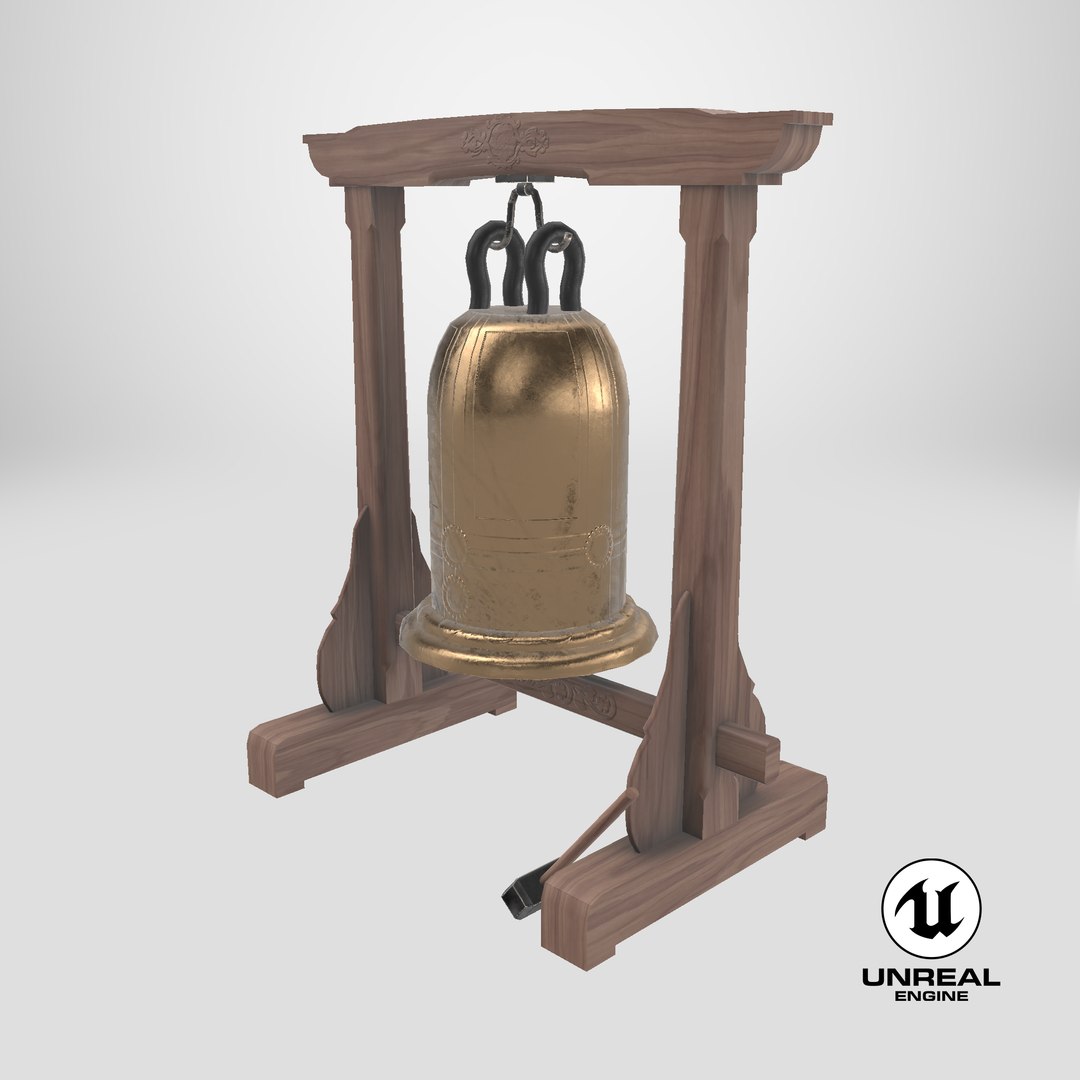 Temple Bell Low-poly PBR 3D - TurboSquid 2036944