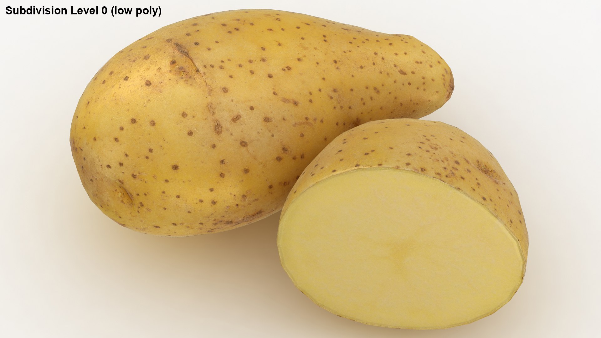 Raw Potato And Half Potato 3D Model - TurboSquid 1733216