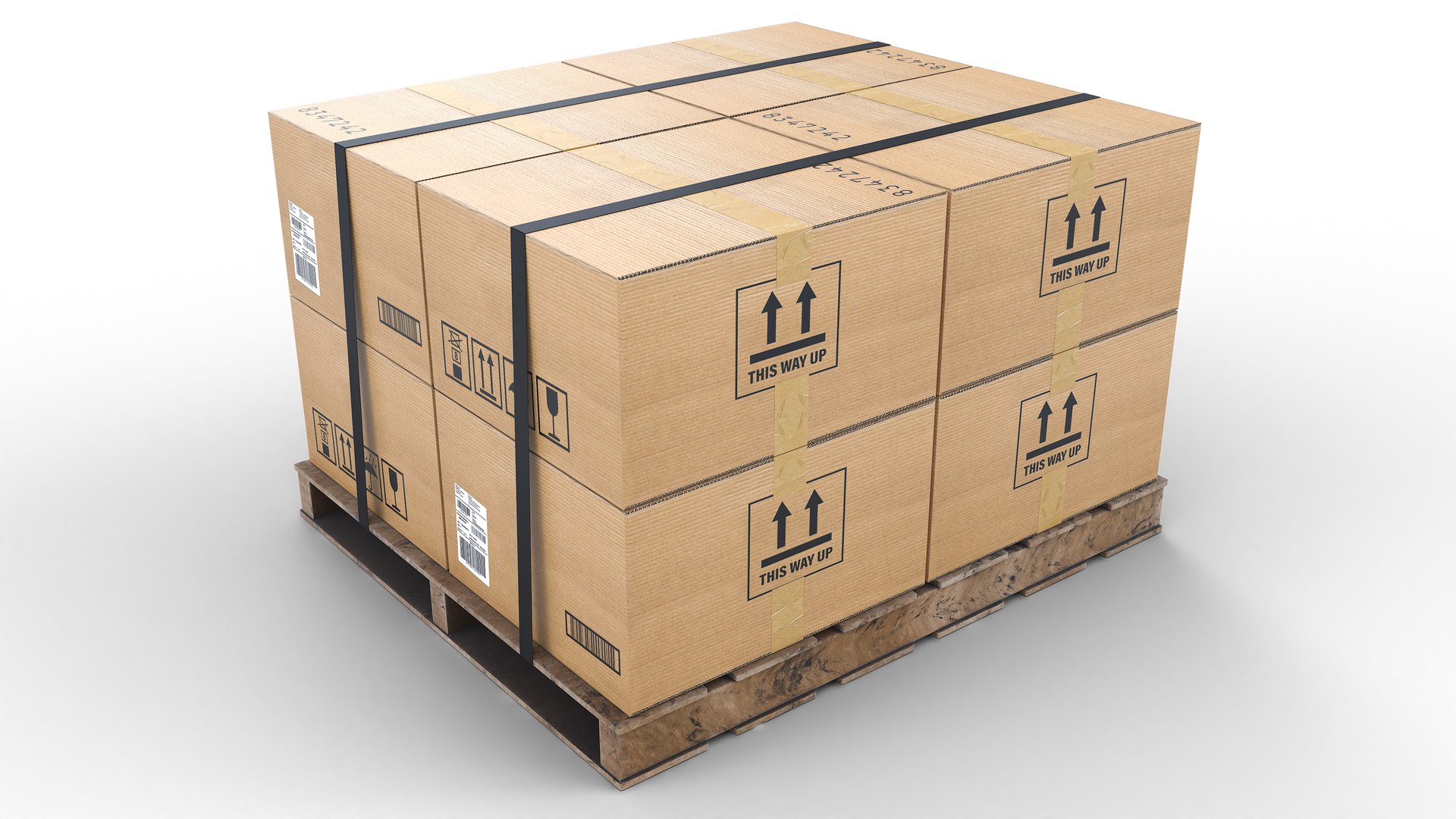 3D Pallet With Boxes Model - TurboSquid 2246146