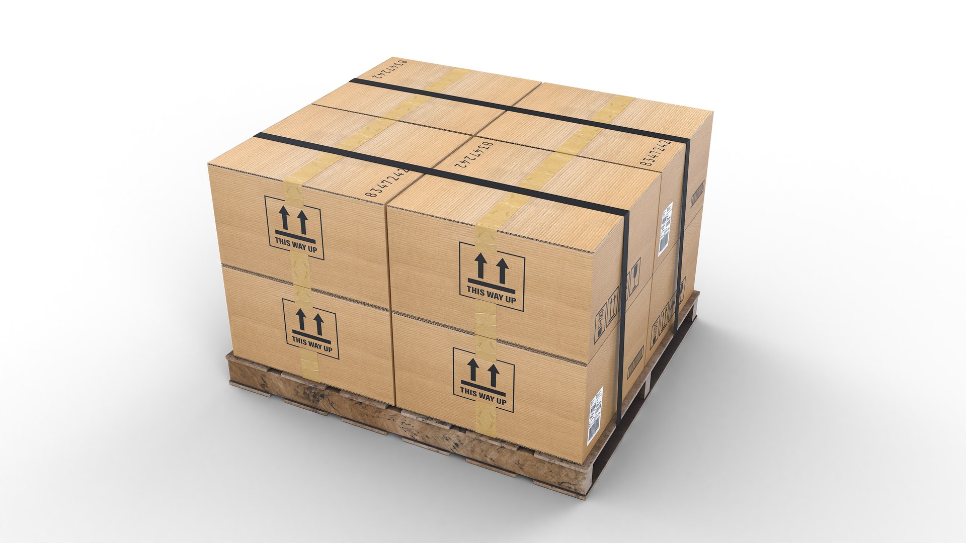 3D Pallet With Boxes Model - TurboSquid 2246146