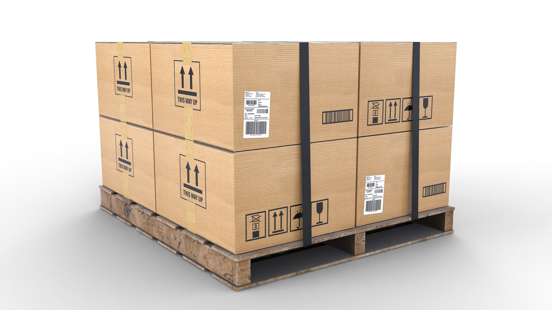 3D Pallet With Boxes Model - TurboSquid 2246146