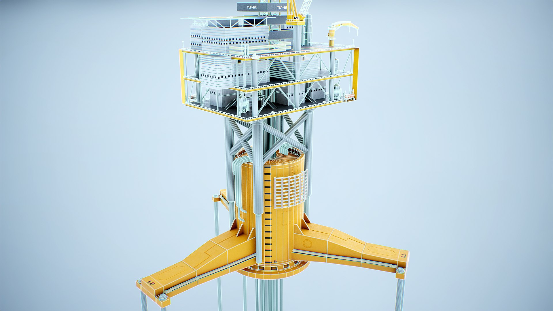 3D Model TPL Tension Leg Oil Platform - TurboSquid 2374531