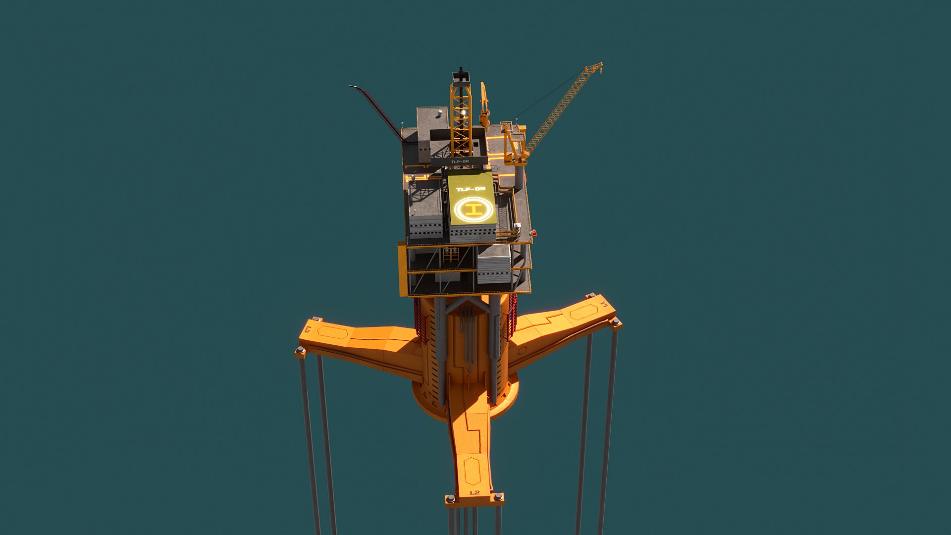 3D Model TPL Tension Leg Oil Platform - TurboSquid 2374531