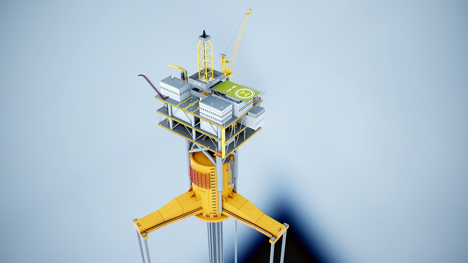 3D Model TPL Tension Leg Oil Platform - TurboSquid 2374531