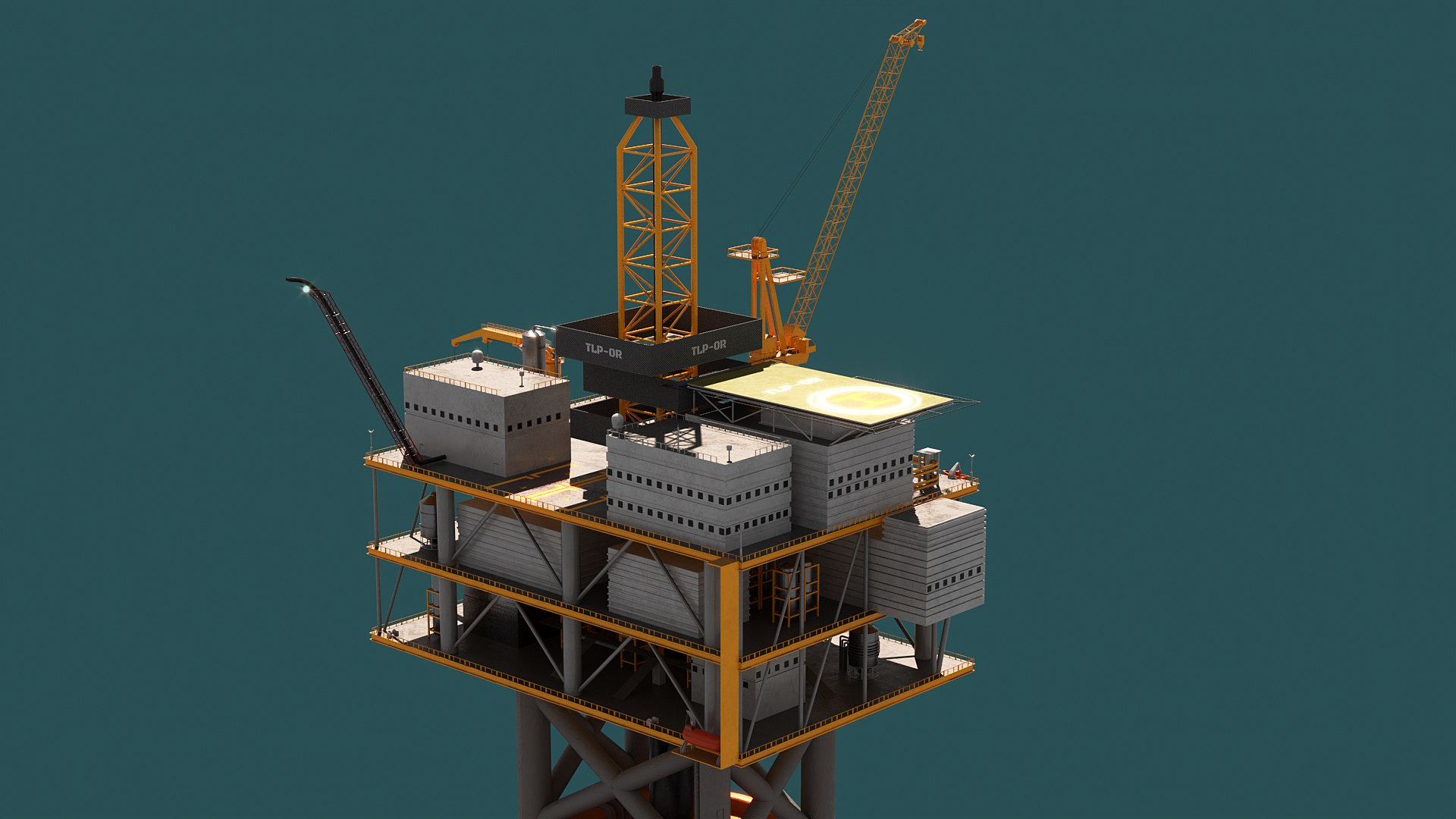 3D Model TPL Tension Leg Oil Platform - TurboSquid 2374531