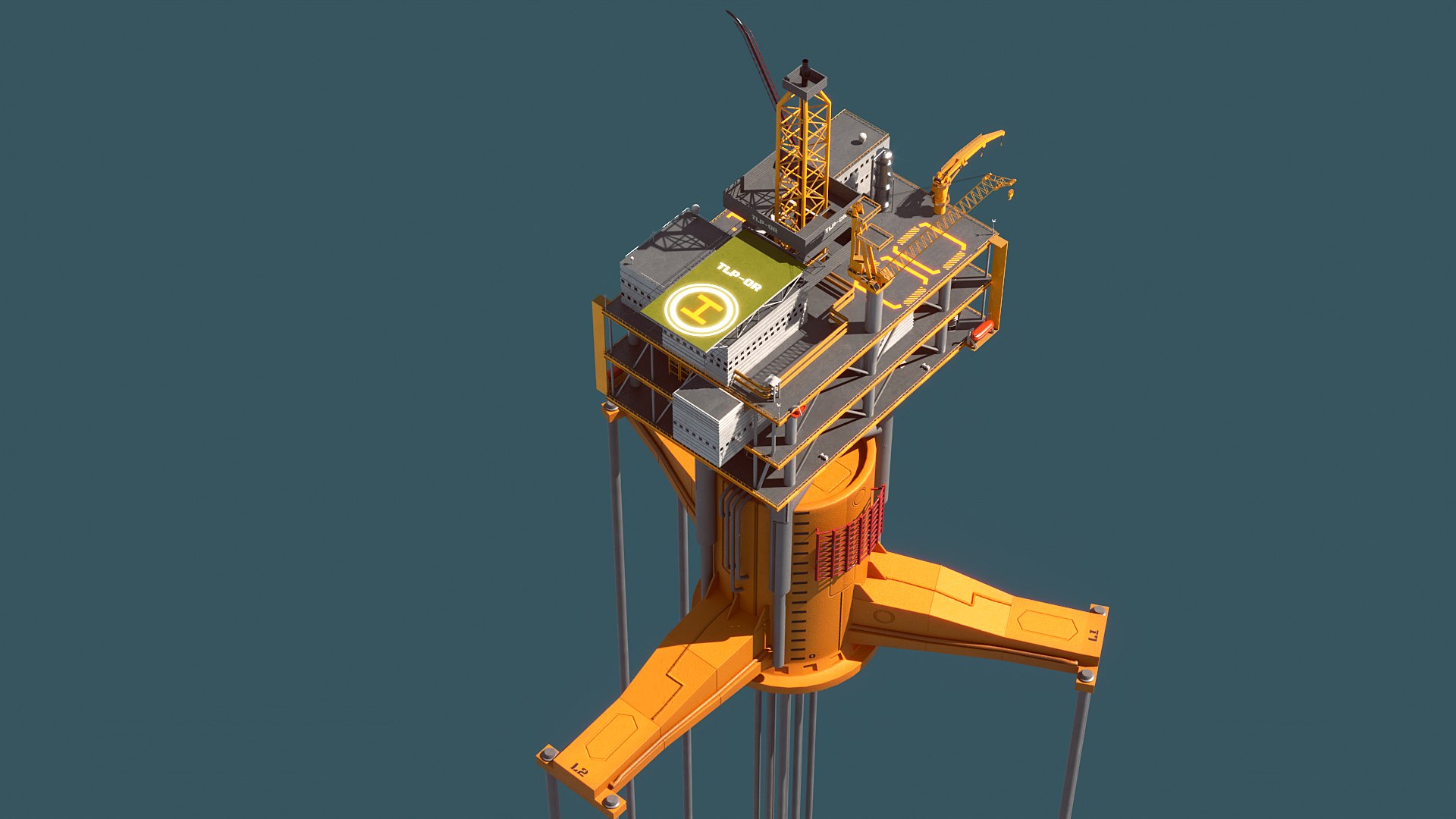 3D Model TPL Tension Leg Oil Platform - TurboSquid 2374531