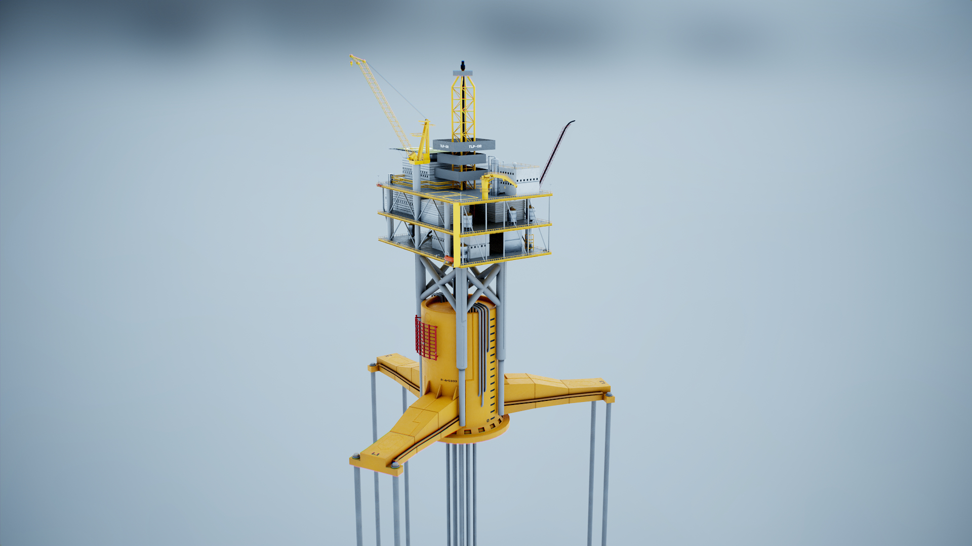3D Model TPL Tension Leg Oil Platform - TurboSquid 2374531