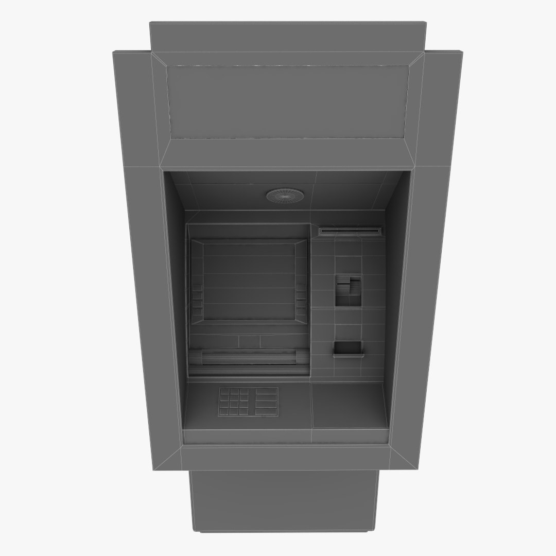 3d Model Wall Type Atm Machine