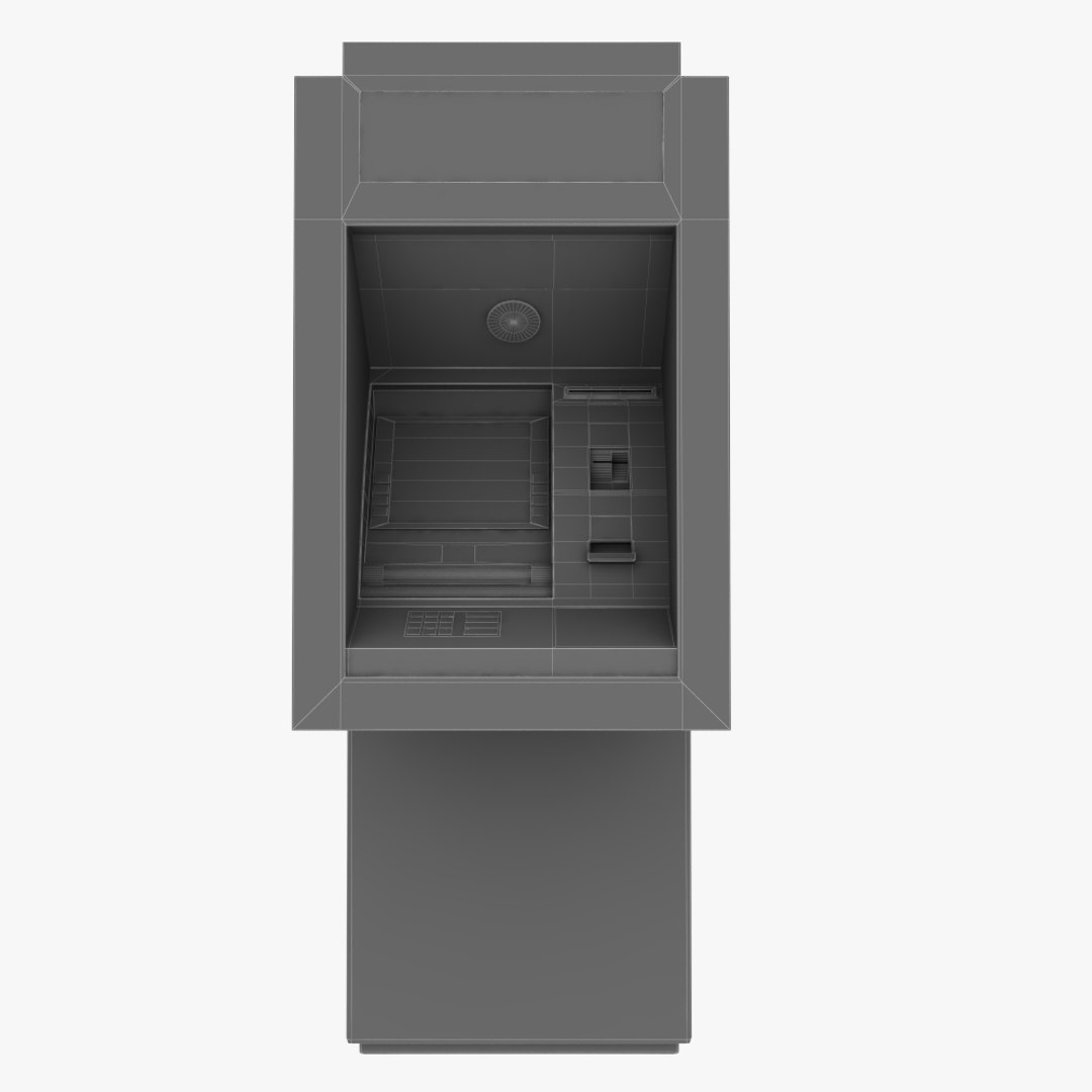 3d Model Wall Type Atm Machine