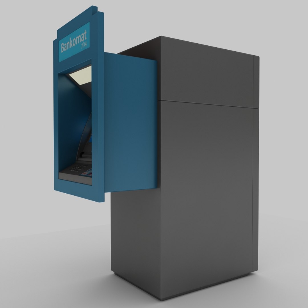 3d Model Wall Type Atm Machine
