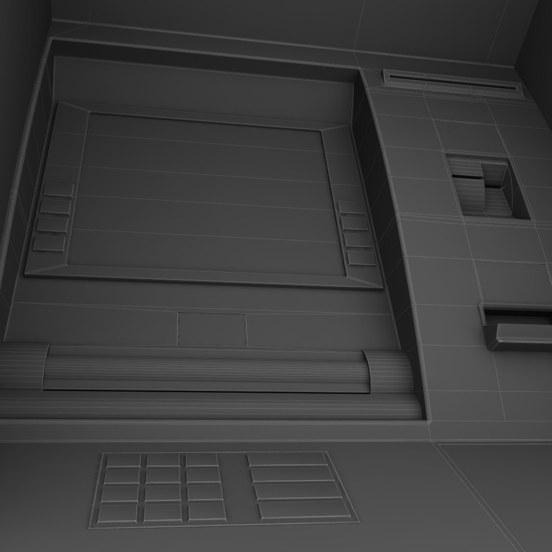 3d Model Wall Type Atm Machine