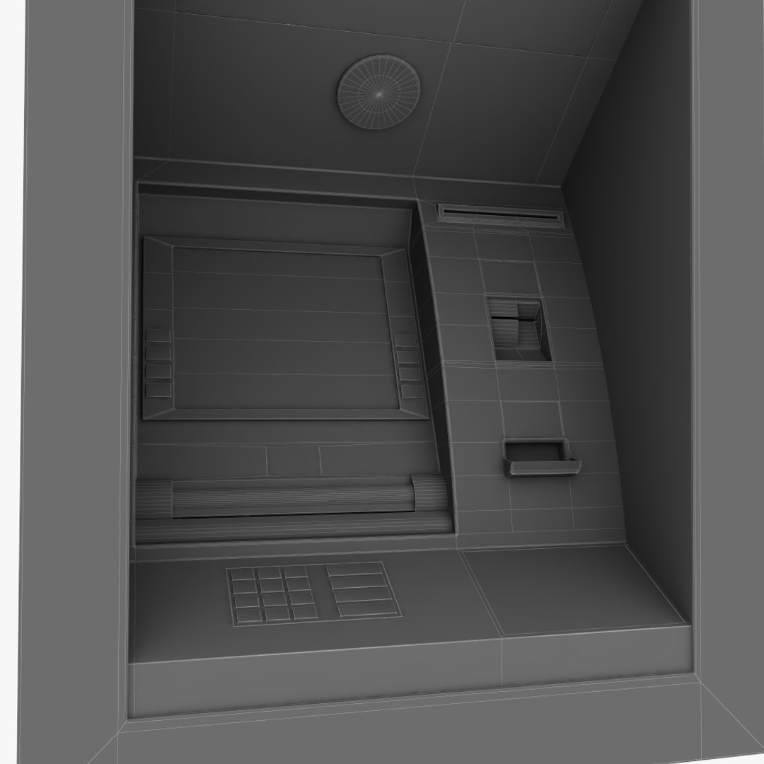 3d Model Wall Type Atm Machine