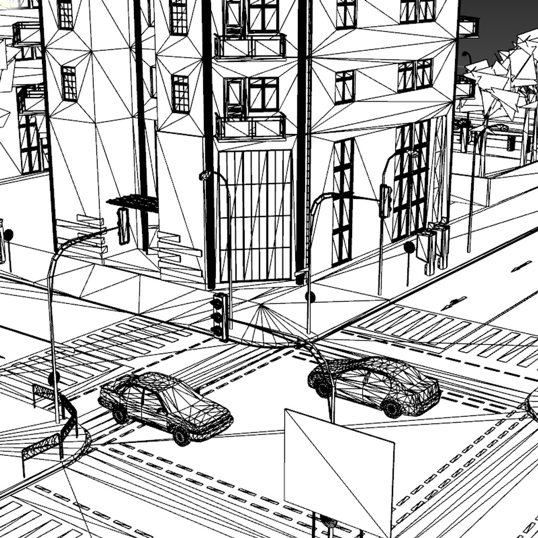 Urban Block Buildings 3d Model