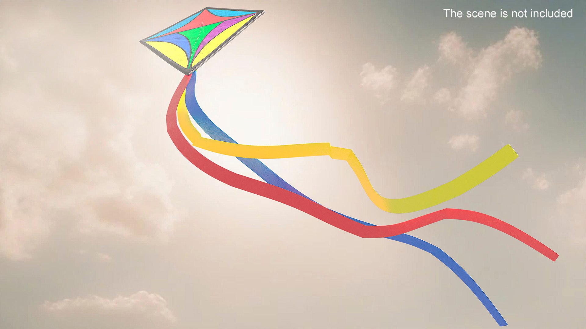 Multicolor Paper Kite 3D Model - TurboSquid 2133259