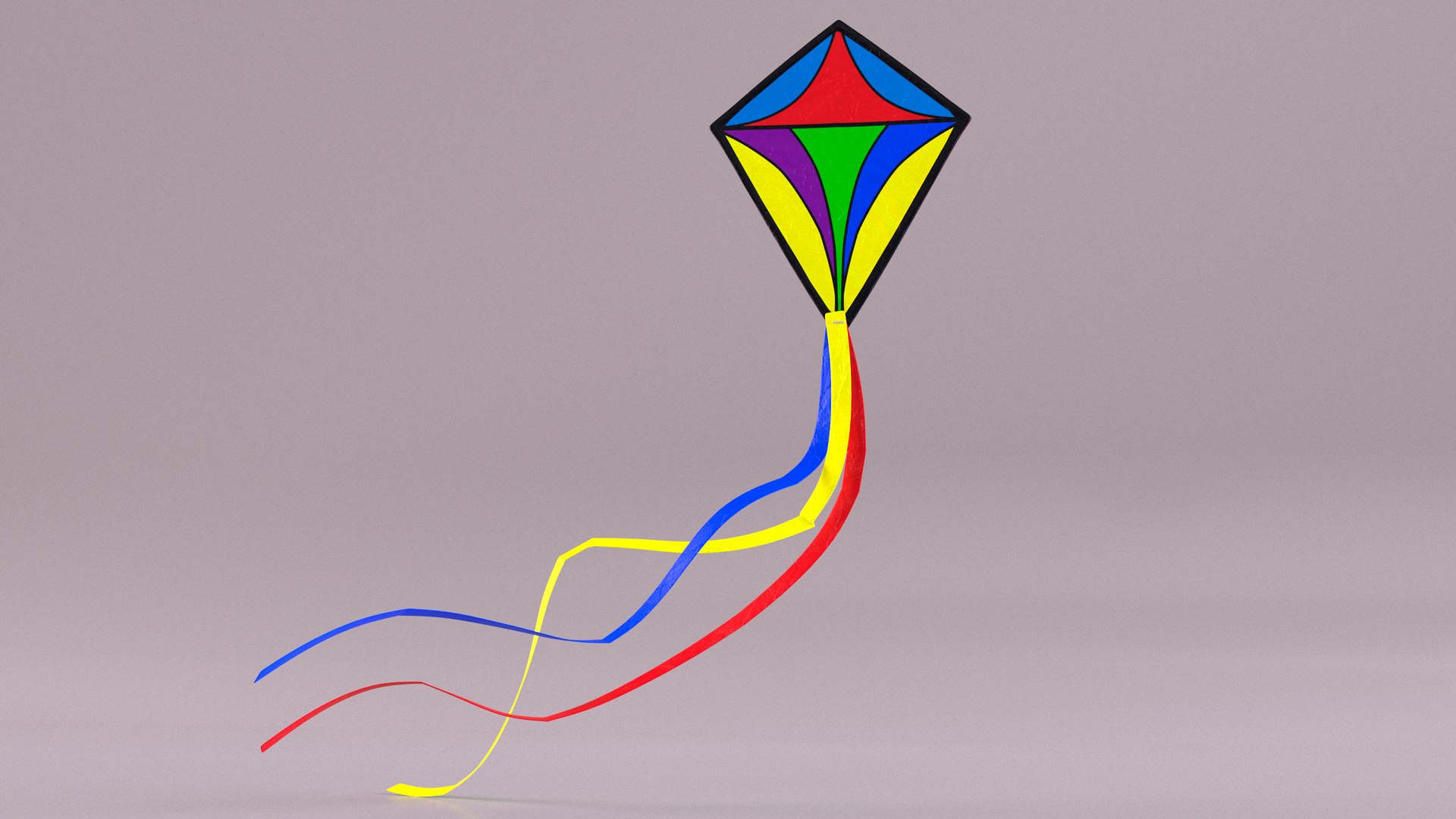Multicolor Paper Kite 3D Model - TurboSquid 2133259
