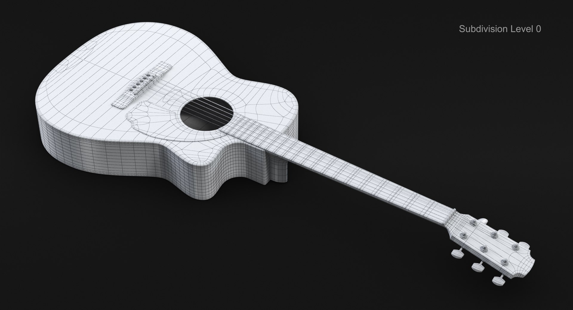 Classic Acoustic Guitar 3D Model - TurboSquid 1340880