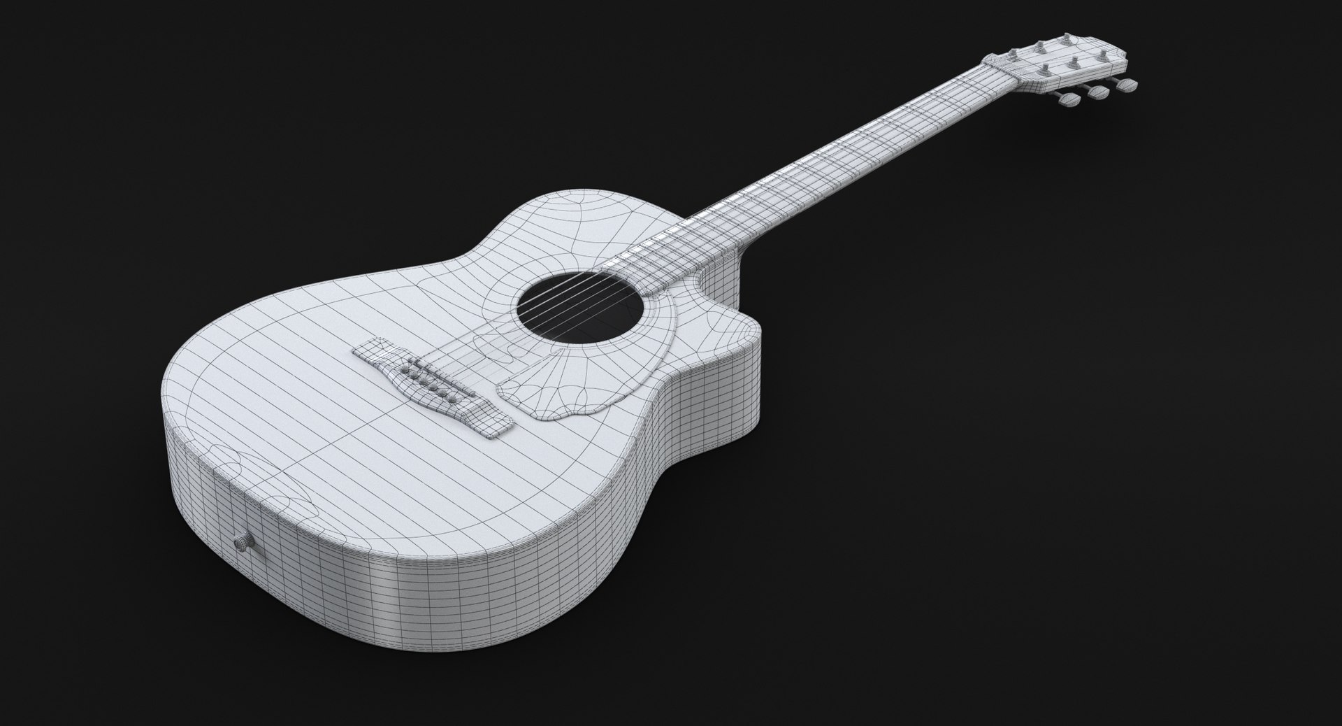 Classic Acoustic Guitar 3D Model - TurboSquid 1340880