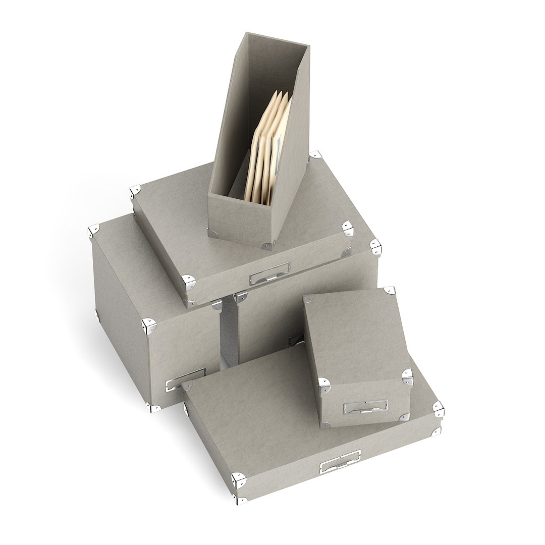 3d Grey Boxes Model