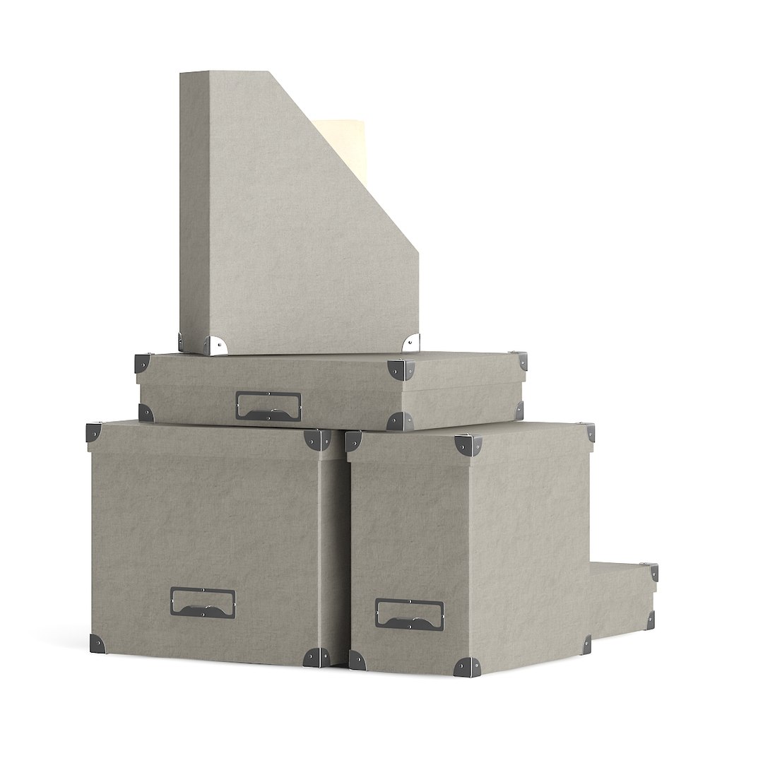 3d Grey Boxes Model