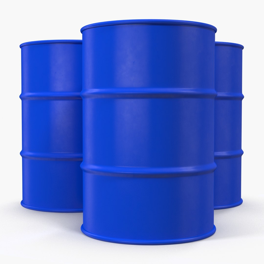 Oil Drum 200l Blue 3d Max