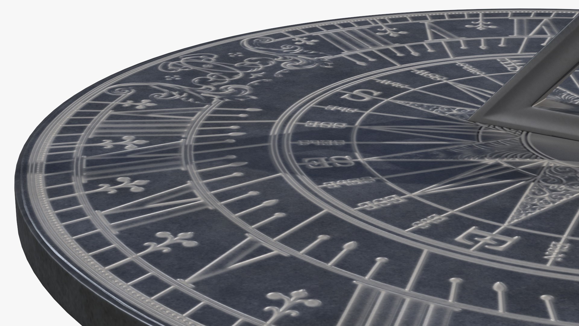 Vintage Horizontal Sundial Sun 3D Model - TurboSquid 1689569