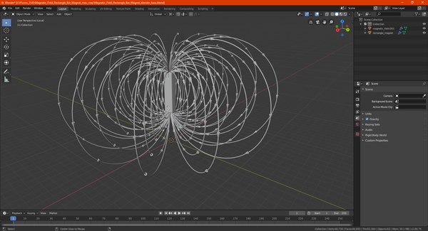 Magnetic field rectangle bar 3D model - TurboSquid 1700183