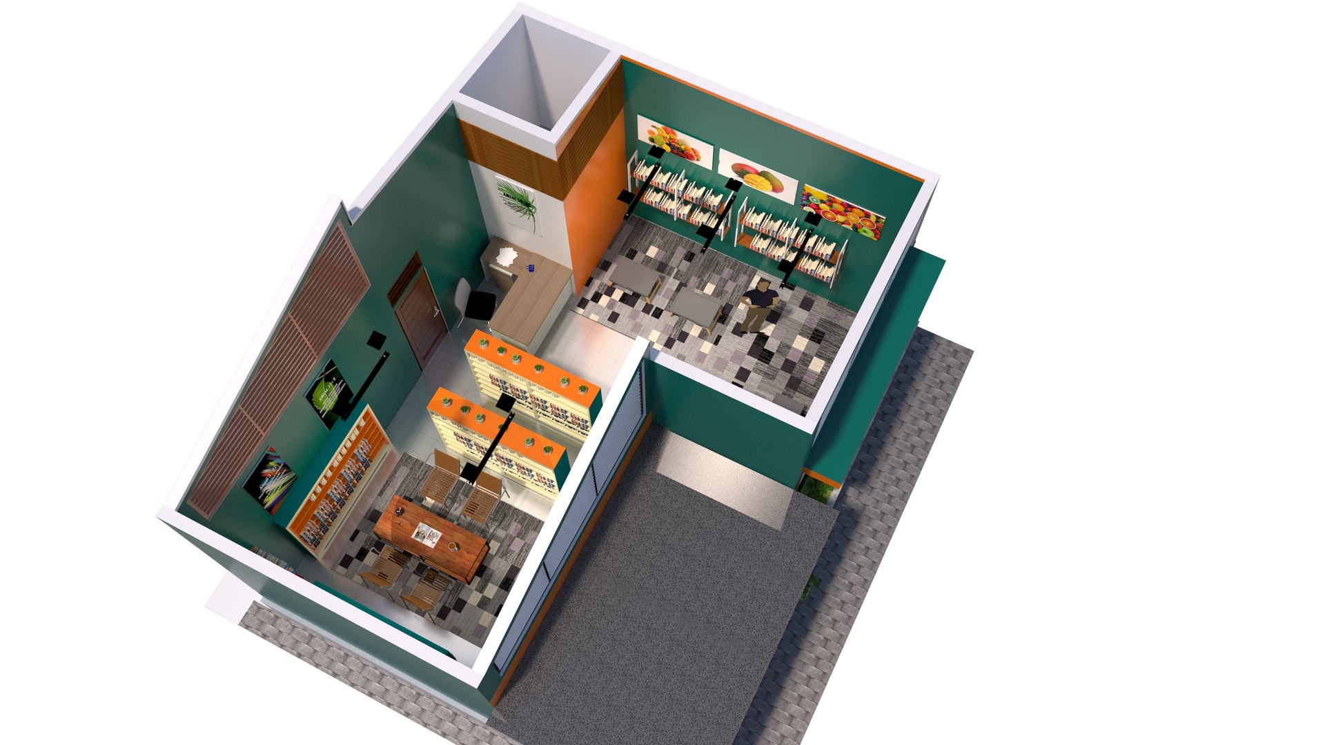 3D Learning Center Room With The Tropical Area Concept For Students ...