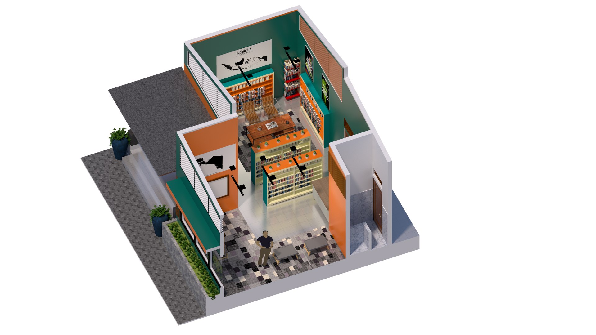 3D Learning Center Room With The Tropical Area Concept For Students ...