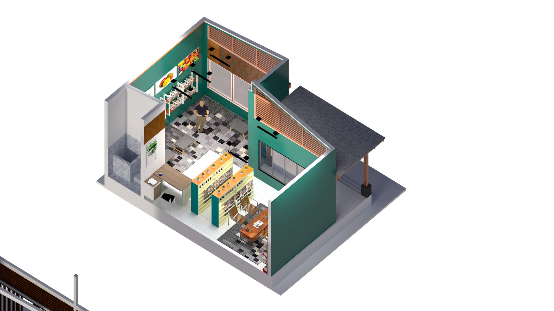 3D Learning Center Room With The Tropical Area Concept For Students - TurboSquid 2052053