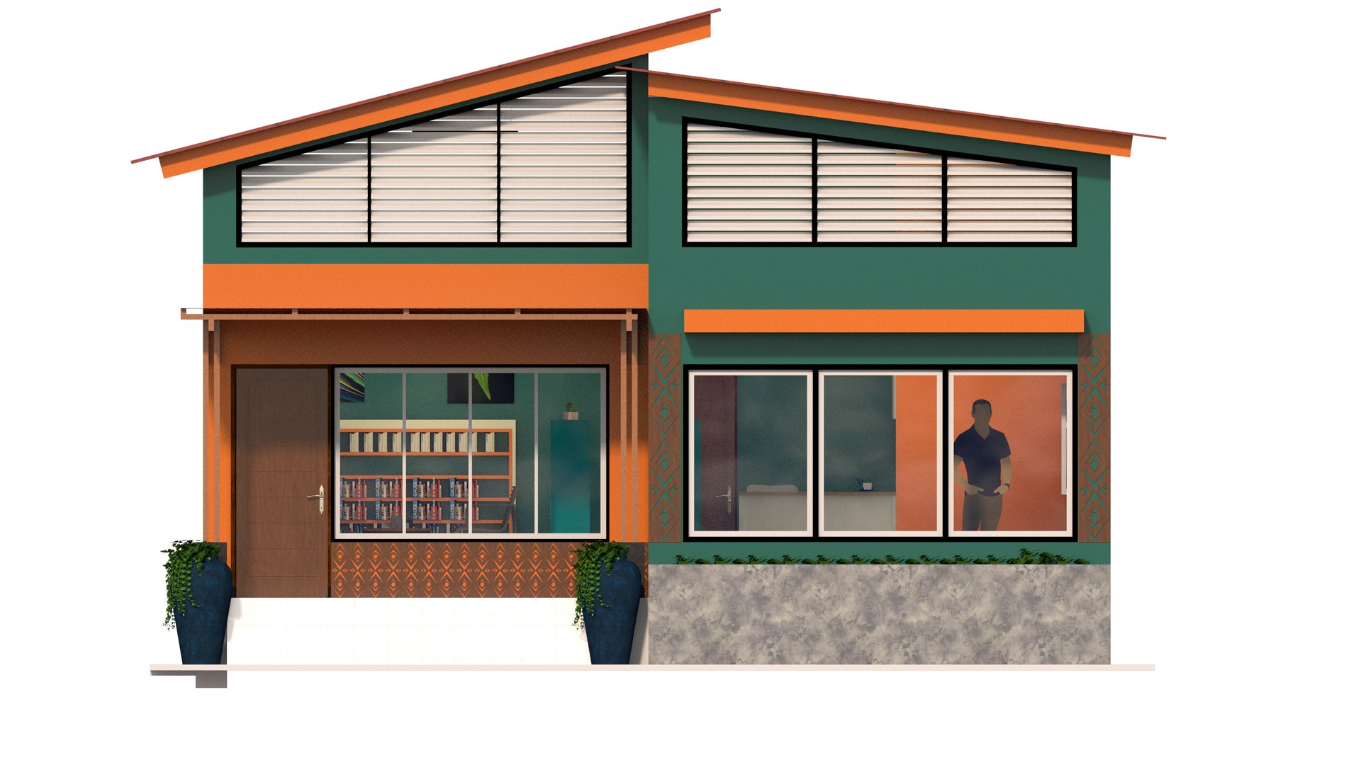 3D Learning Center Room With The Tropical Area Concept For Students ...