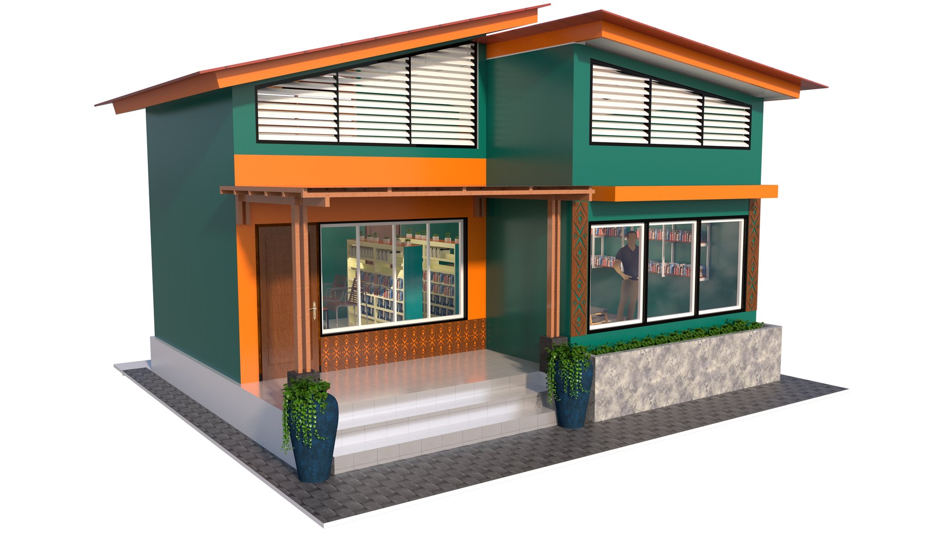 3D Learning Center Room With The Tropical Area Concept For Students ...