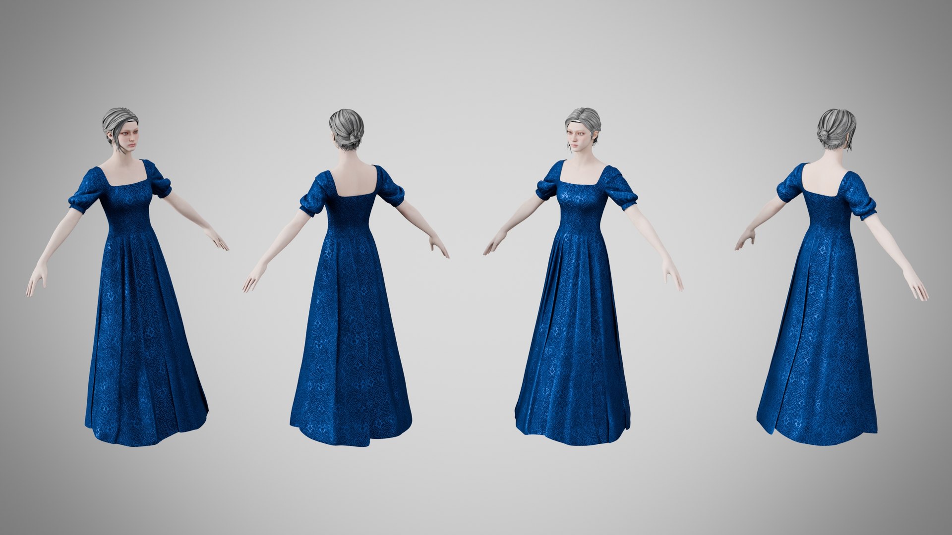 Dress 27 Sapphire Velvet With Design Model - TurboSquid 2483363