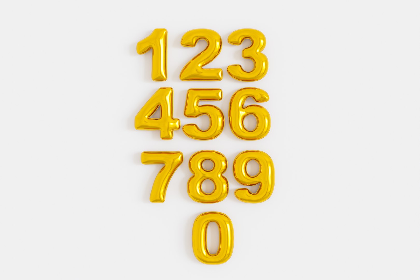 Balloons Number 3D Model - TurboSquid 2305433