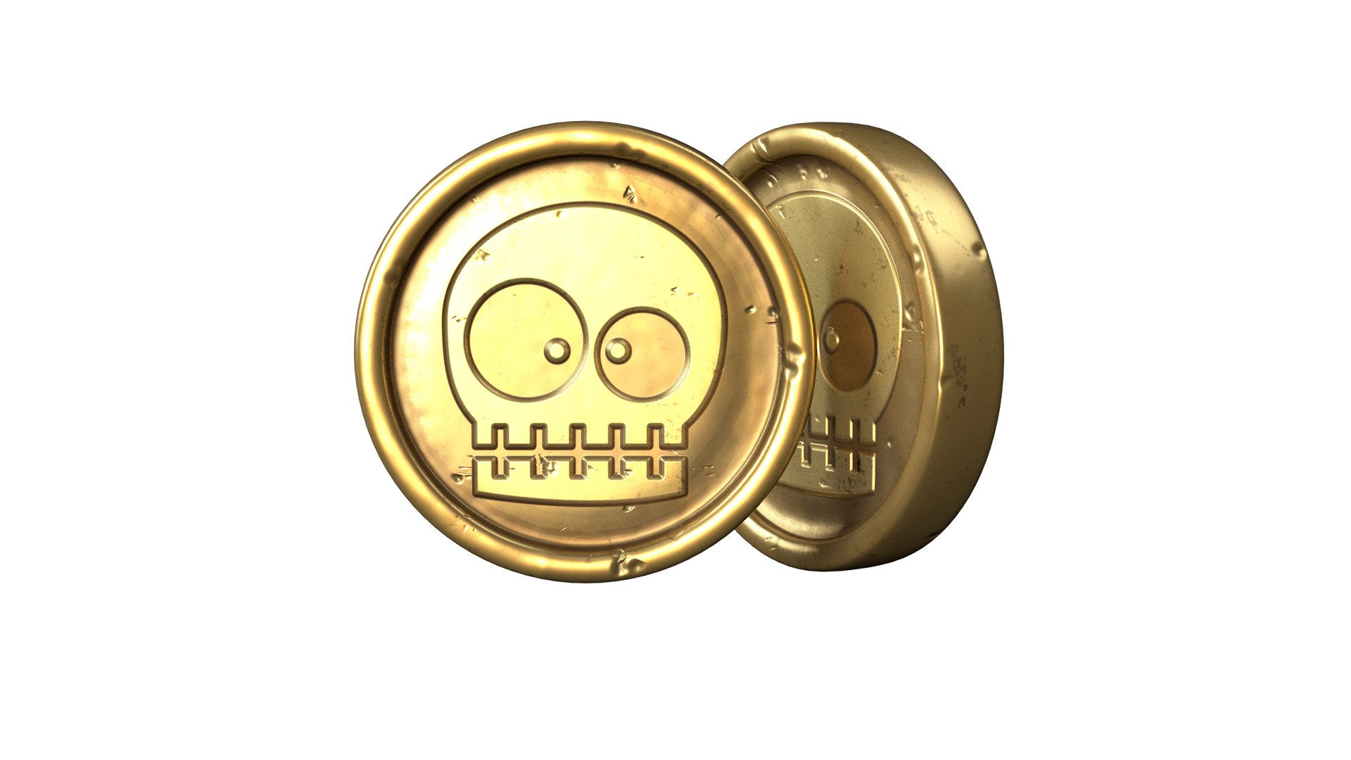 Cartoon Pirate Coin 3D Model - TurboSquid 2116336