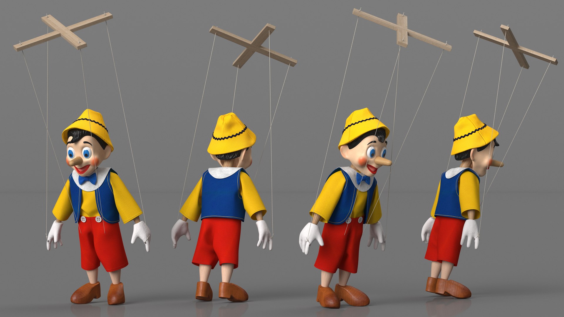 Pinnochio Wooden Marionette Figure Rigged 3D Model - TurboSquid 2062631
