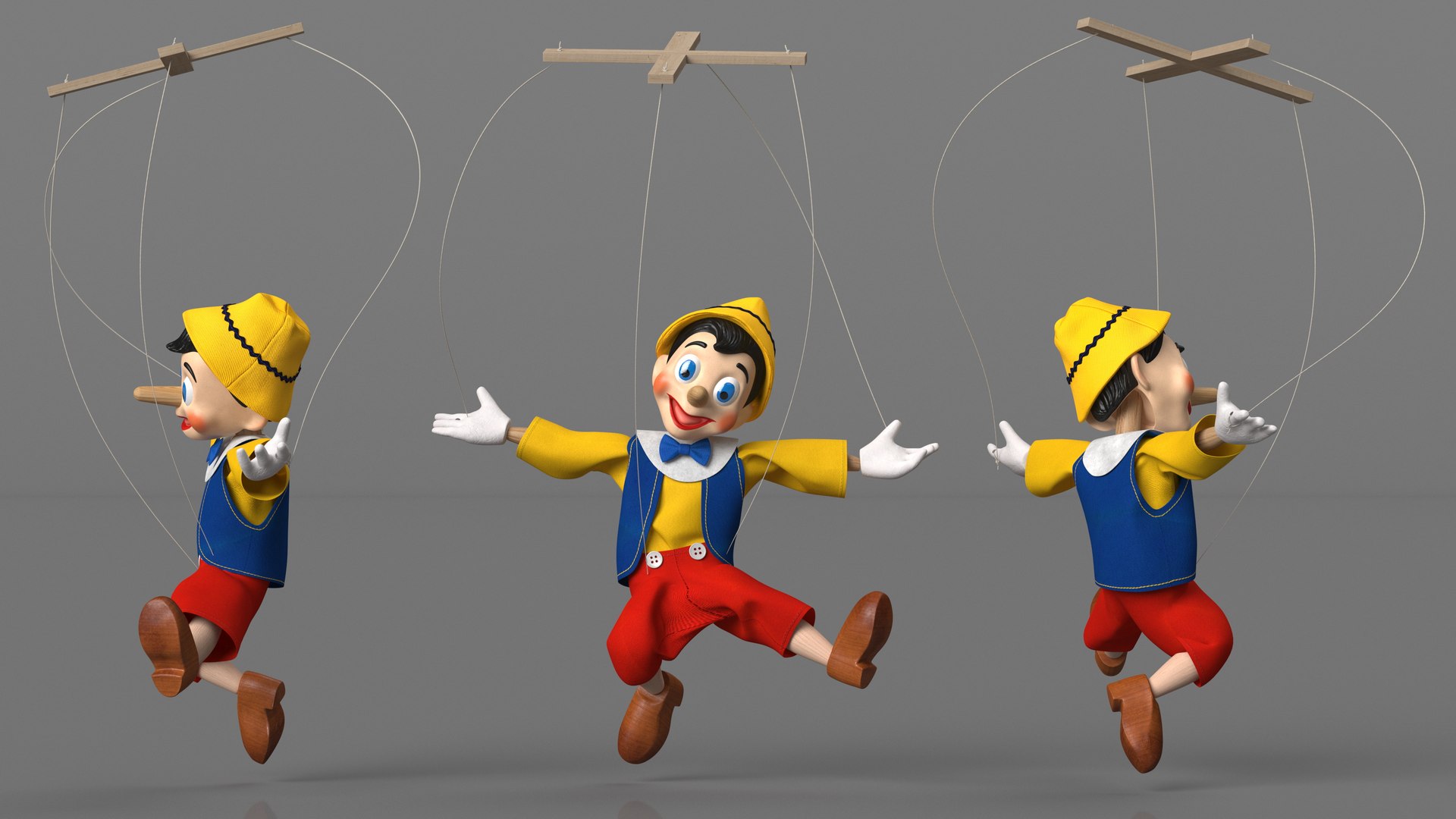 Pinnochio Wooden Marionette Figure Rigged 3D Model - TurboSquid 2062631