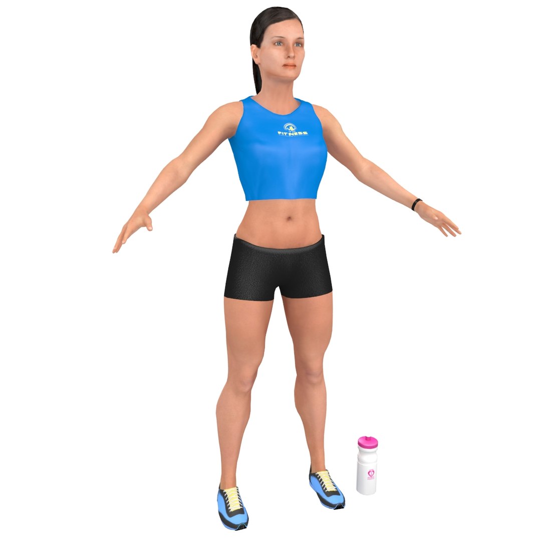 3D fitness female athlete - TurboSquid 1303496