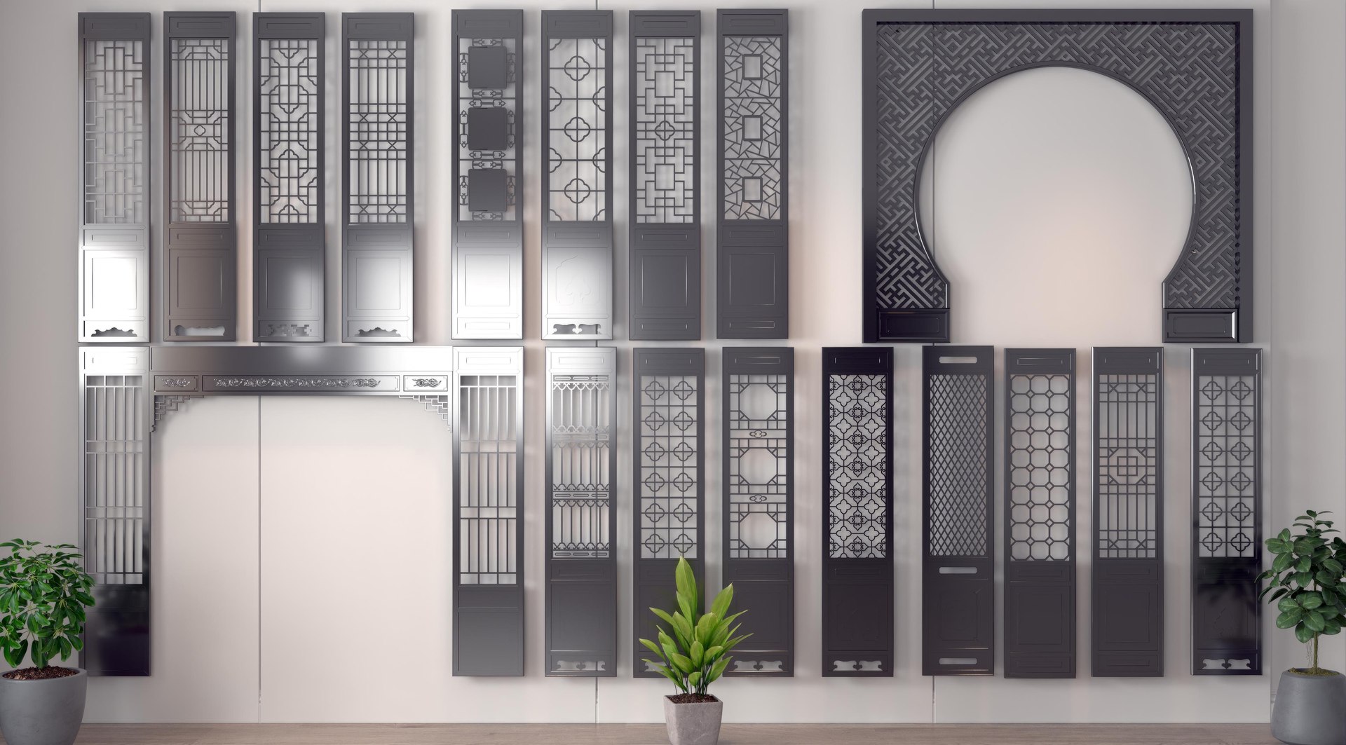 New screen style arch partition 3D - TurboSquid 2102265